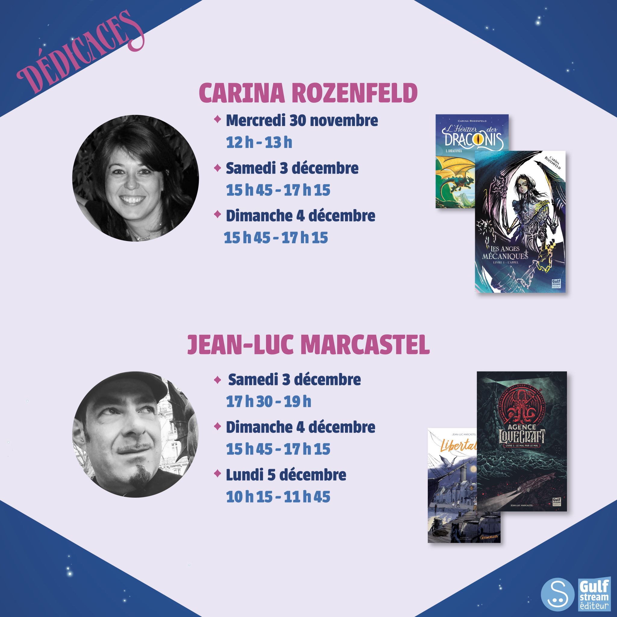 Le planning des dédicaces au SLPJ 📆