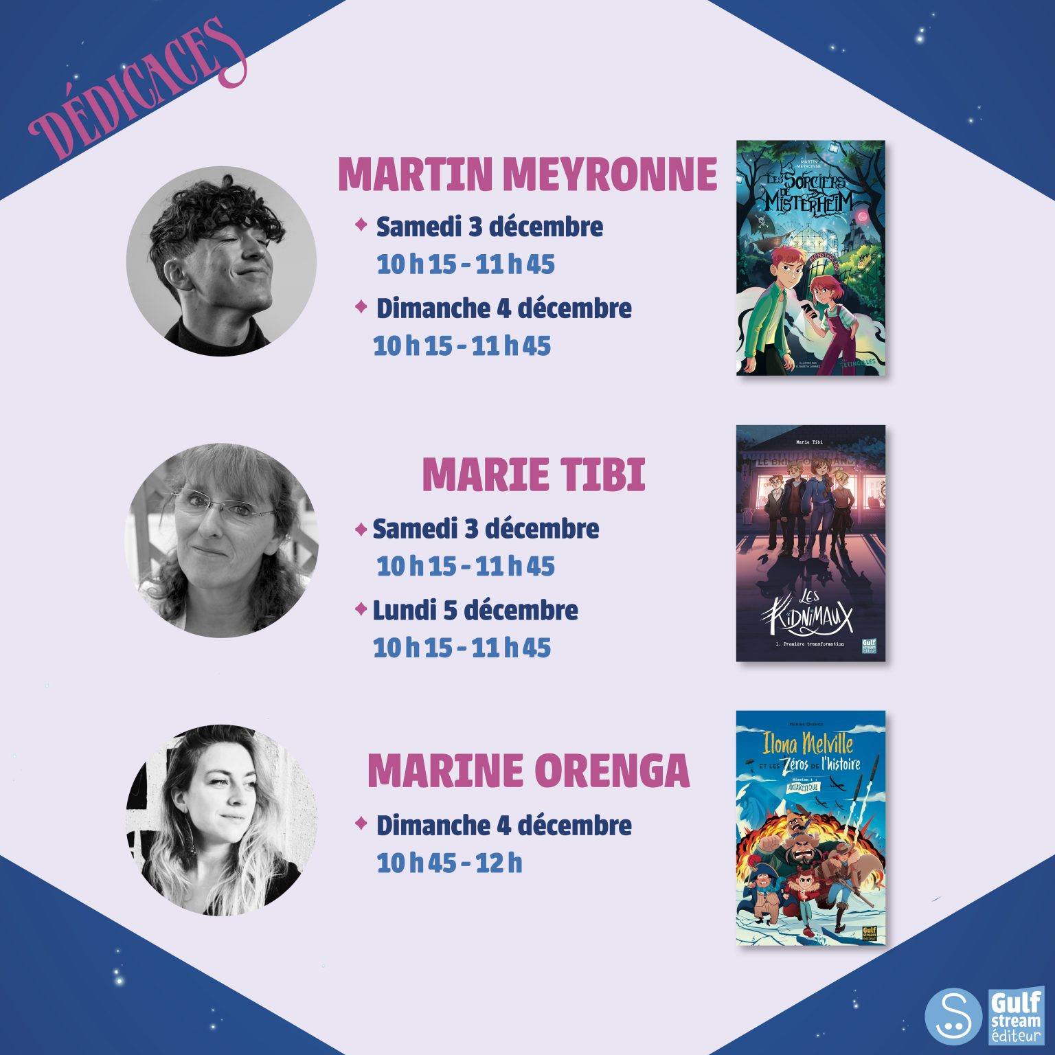 Le planning des dédicaces au SLPJ 📆